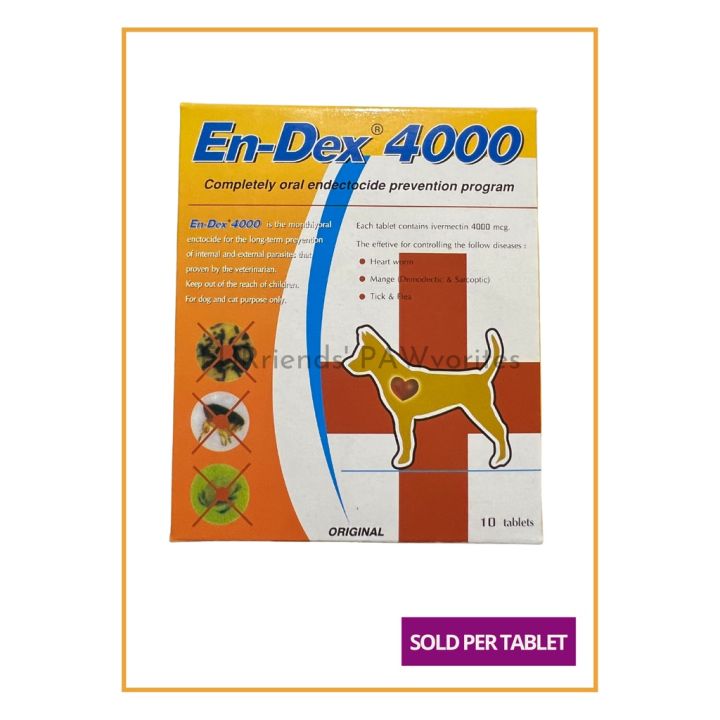 Endex 4000 (Heartworm, Mange, Tick & Flea Control for Cats and Dogs ...