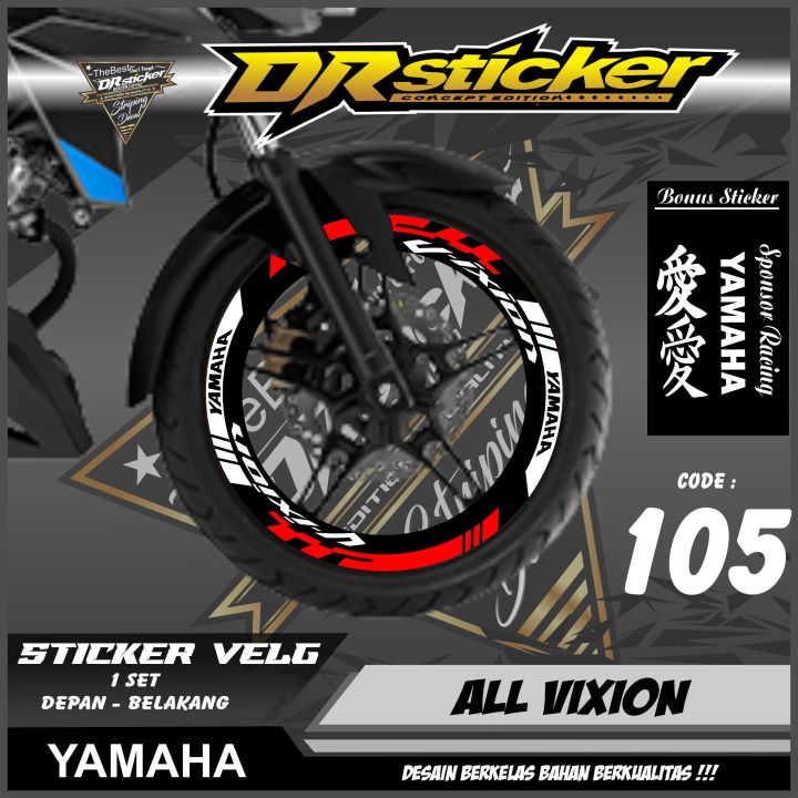 Sticker Velg - Cutting Velg Sticker Cutting Velg Motor VIXION | Lazada ...