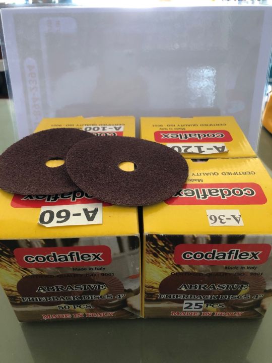 กระดาษทรายกลม 4นิ้ว ขนาดเบอร์ 36, 60, 100, 120 ตราcodaflex (1แพ็ค2แผ่น) | Lazada.co.th