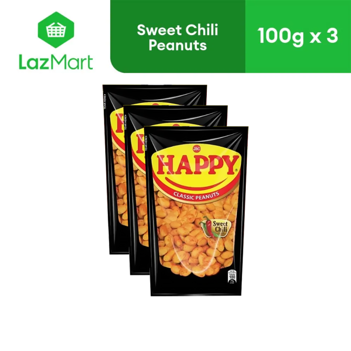 Happy Peanuts Sweet Chili Flavor 100g x 3 | Lazada PH