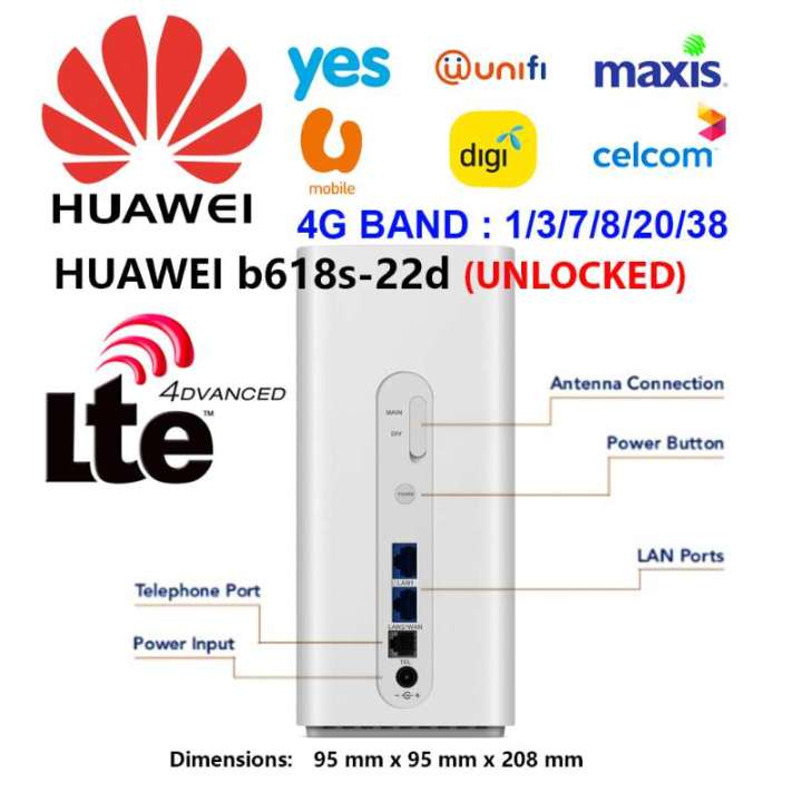 Modified Huawei B618s-22d 4G Router Sim Unlocked Modem Router Hotspot ...
