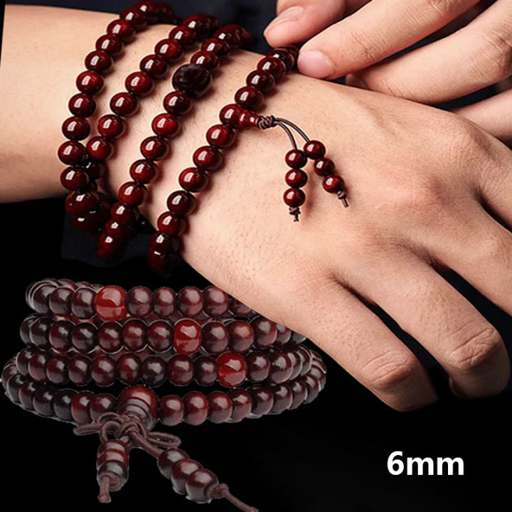 1Pcs 6mm Natural Sandalwood Buddhist Buddha Meditation Wood Prayer ...