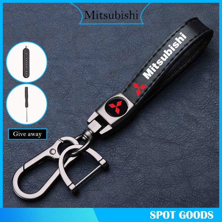 personalized leather Car keychain Car Logo Key Fob for Mitsubishi ...