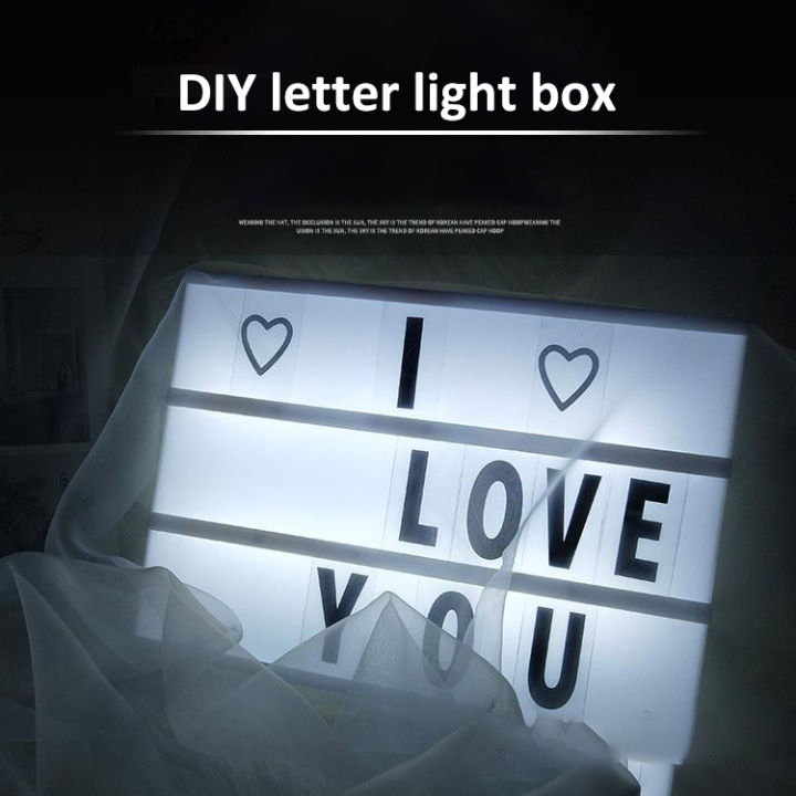 A4 Size DIY Light Box Decoration Lamp DIY Letter LED light Box For Home ...
