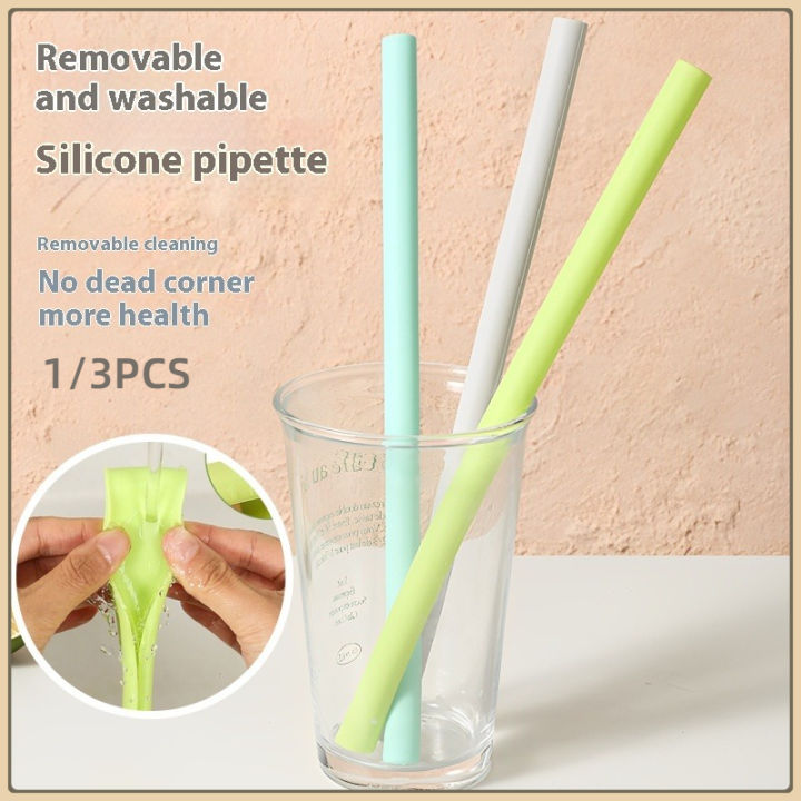 Baby Drinking Straw Silicone Straws Removable Washable Soft Drinking ...