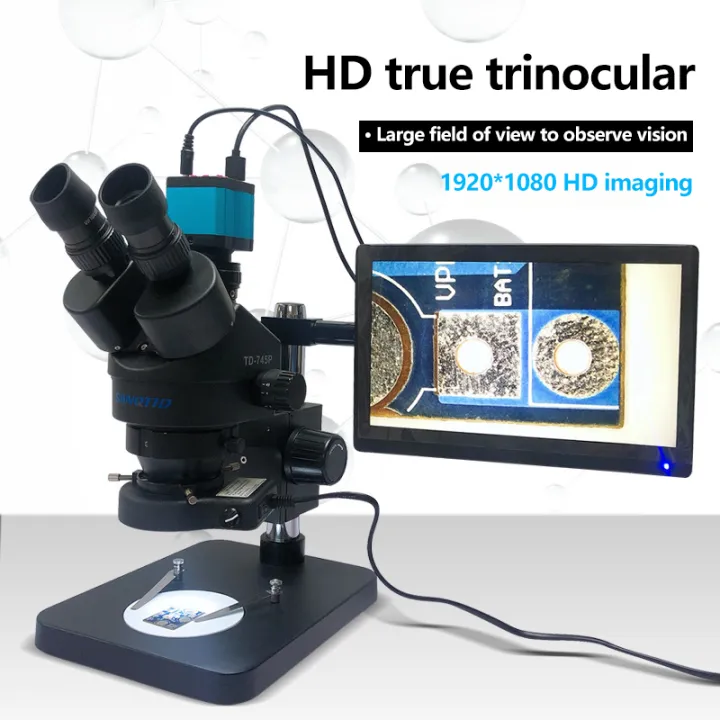 DEKES Optical Trinocular Stereo Microscope TD-745P Single Arm Double ...