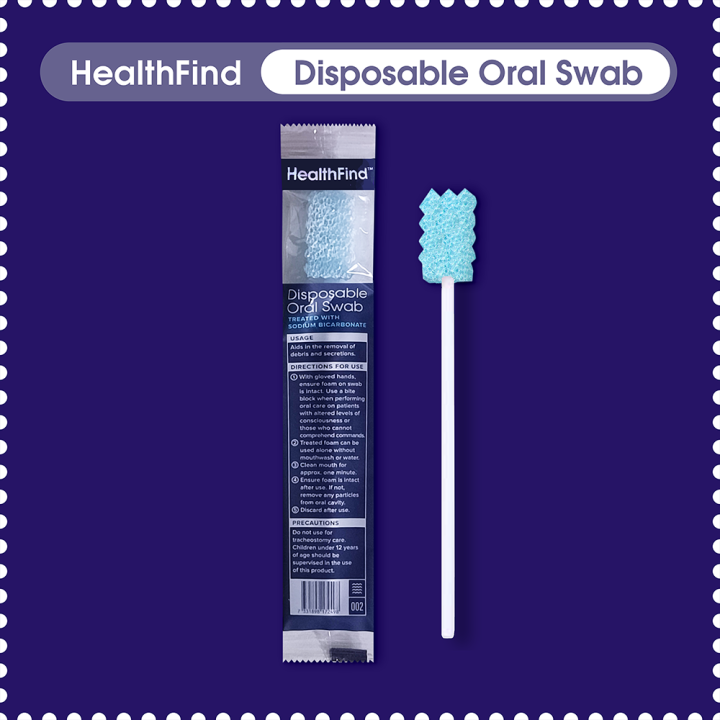HealthFind Disposable Oral Swabs Treated with Sodium Bicarbonate - Oral ...