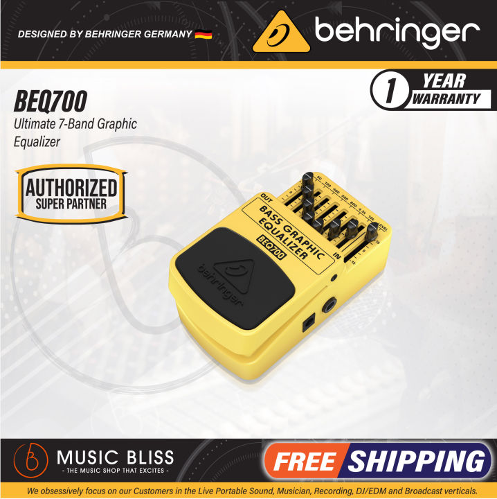 Behringer BEQ700 Bass Graphic Equalizer Guitar Effects Pedal (BEQ-700 ...