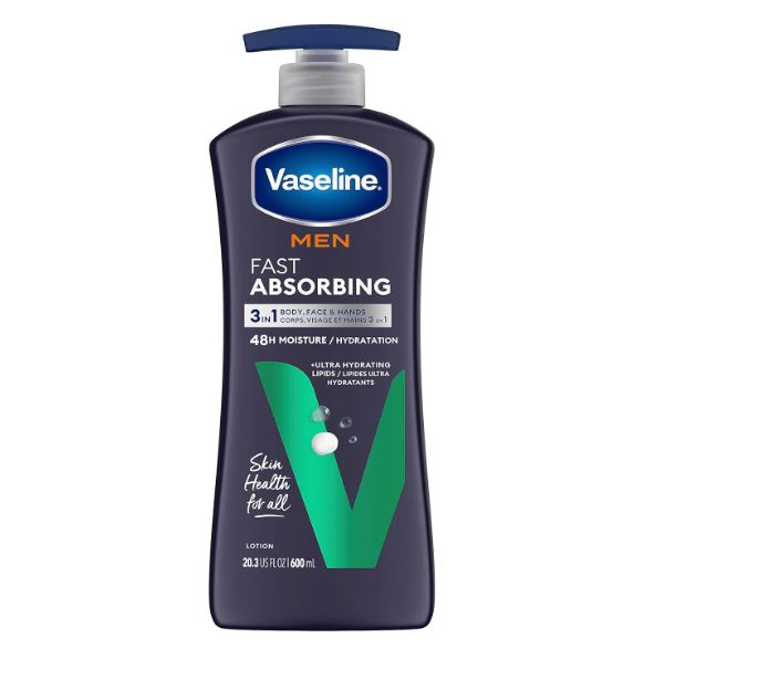 Vaseline Men Fast Absorbing 3-in-1 Face, Hands & Body Lotion for Men ...