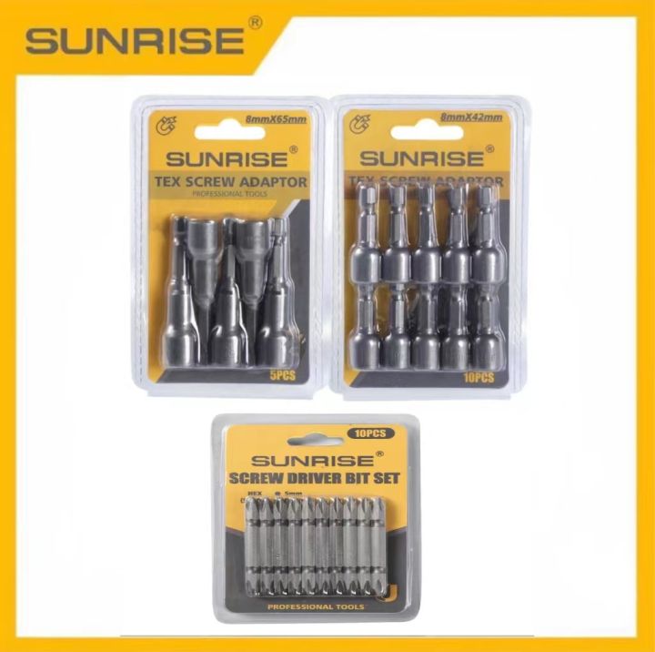 SUNRISE Texscrew Adaptor/Tekscrew Adaptor & Screw Driver Bit Nut Socket ...