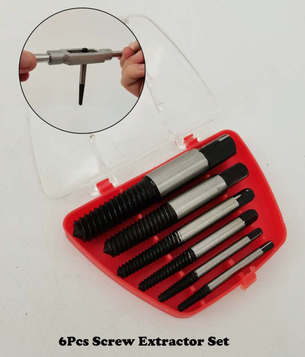 6Pcs Screw Extractor Set For Removing Damaged Screws, Tubes, Bolts And ...