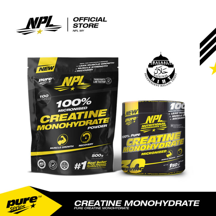 NPL 100% Creatine MonoHydrate (150g/500g) Micronized Recovey Lean ...