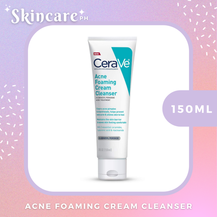 [dented box] Cerave Acne Foaming Cream Cleanser / Wash 150ml | Lazada PH