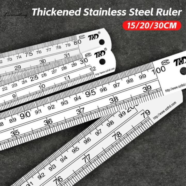 LC 6/8/12Inch Dual-Read Ruler Dual-Scale Heavy-Duty Precision ...