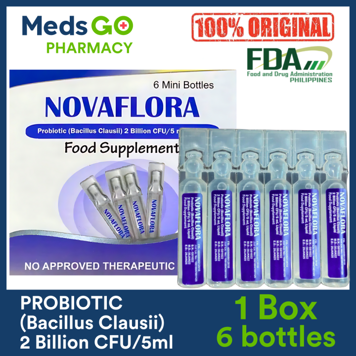 NOVAFLORA Probiotic Supplement 1 Box - Bacillus Clausii 2 Billion ...