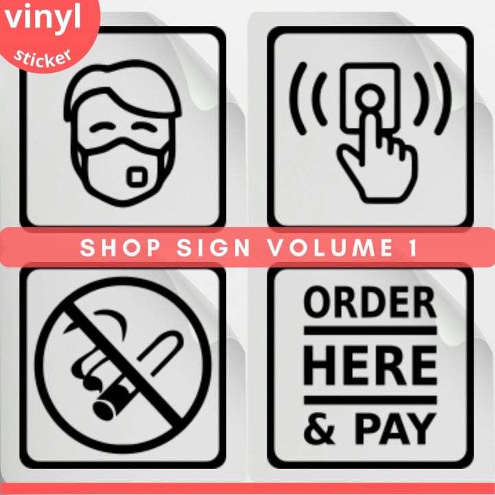 Ready Made 】01 to 20 Design of Shop Sign - Door Window Glass Sign ...