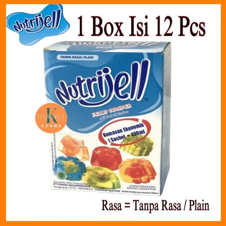 NUTRIJELL PLAIN KEMASAN DUS 12X10g JELLY POWDER INSTANT AGAR AGAR ...