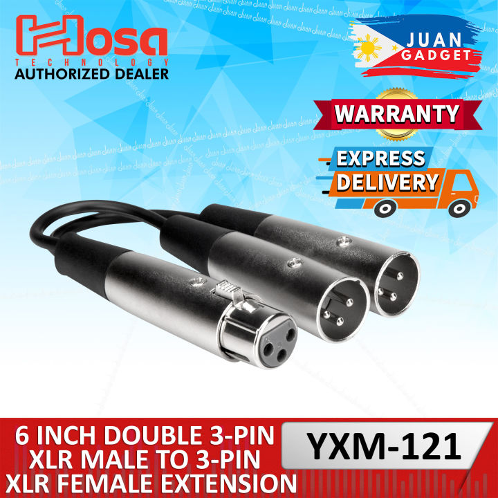 Hosa Technology YXM-121 Y Cable - XLR Female to Dual XLR Male - 6-inch ...