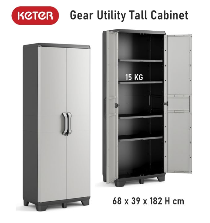 Keter Gear Utility Tall Storage Cabinet by Thehomeshoppe | Lazada Singapore