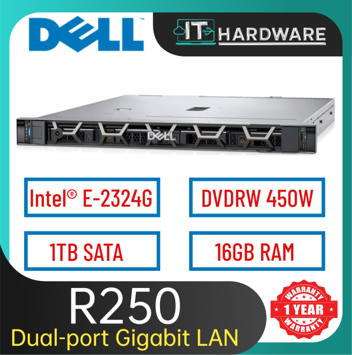 Dell PowerEdge R250 Rack Server | Intel® Xeon® E-2324G Processor | 16GB ...