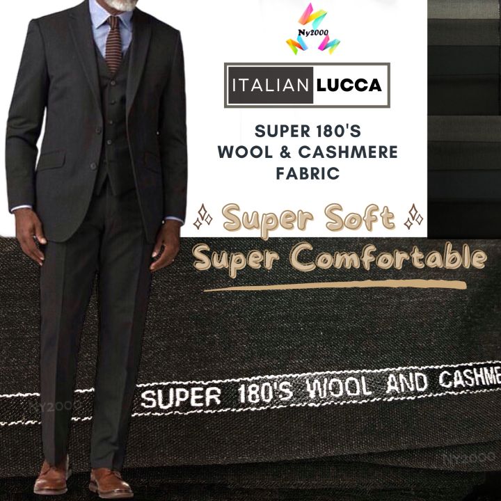 Italian Lucca Super 180'S Wool & Cashmere Professional Suiting Fabric ...