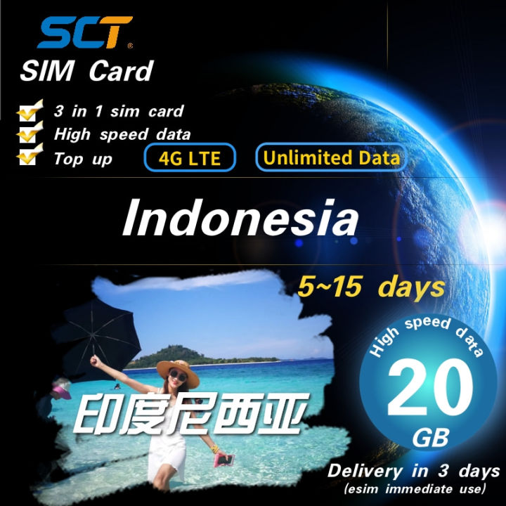Bali SIM Card Indonesia Travel SIM Card - 20GB Data For Bali, 10 Days ...