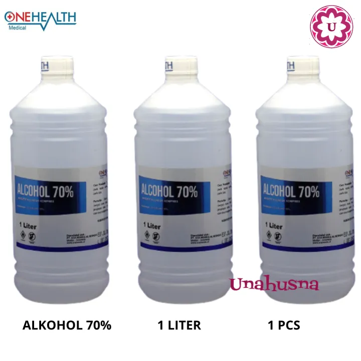 Alkohol 70 Persen 1 liter Pembersih Luka Antiseptik 1 Liter Onehealth ...
