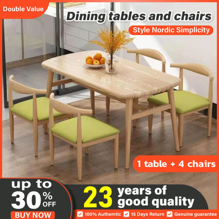 120 * 60CM Table and Chair Combination 1 Table 4 Chair Dining Table ...