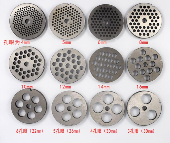 32 Type Replaceable Meat Grinder Plate Hole 3-24mm Manganese Steel ...