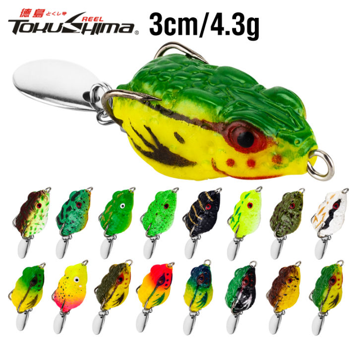 3cm/4.3g Soft Lure Bait Mini Jump Soft Frog Thai Casting Lure 16Colors ...