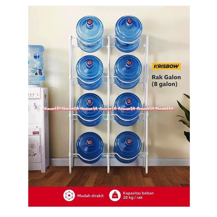 Krisbow Rak Galon 8 Botol Putih Tempat Meletakkan Galon Air Untuk ...