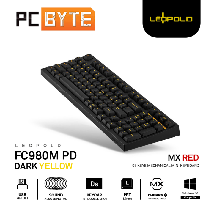 Leopold FC980M PD Dark Yellow - 98 Keys Mechanical Keyboard with ...