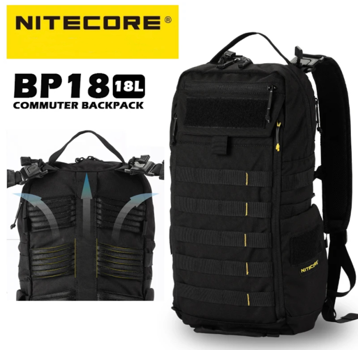 NITECORE BP18 กันน้ำกระเป๋าเป้สะพายหลัง Multi-Purpose Commuter Trekking ตกปลากลางแจ้งกีฬาทหาร ...