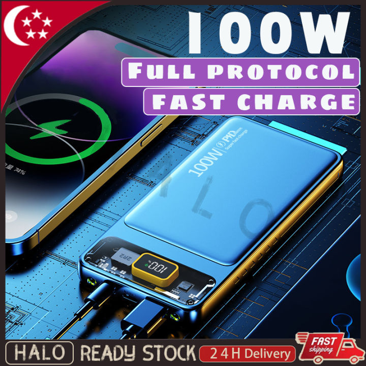 100W Super Fast Charge Powerbank Fast Charging Digital Display/LED ...