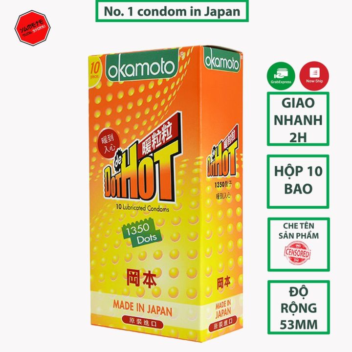 CHÍNH HÃNG 100% - Bao Cao Su Okamoto Dot de Hot. Gai Nóng Truyền Nhiệt Nhanh Hộp 10 Cái | Lazada.vn