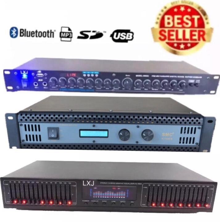 LXJ เพาเวอร์ + ปรีแอมป์+EQ เครื่องขยายเสียง รุ่น K1000b+ปรี9000+EQ898 ...