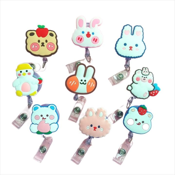 Retractable Id Badge Holder 1Pc Pink Cat Paw Retractable Badge Reel ...