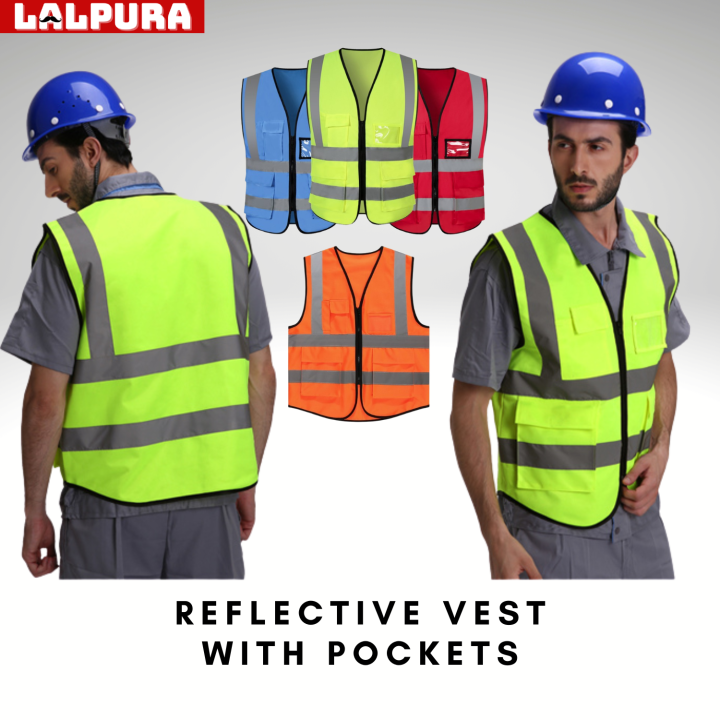 Reflective Safety Vest with Pockets and Zip Security Vest High ...
