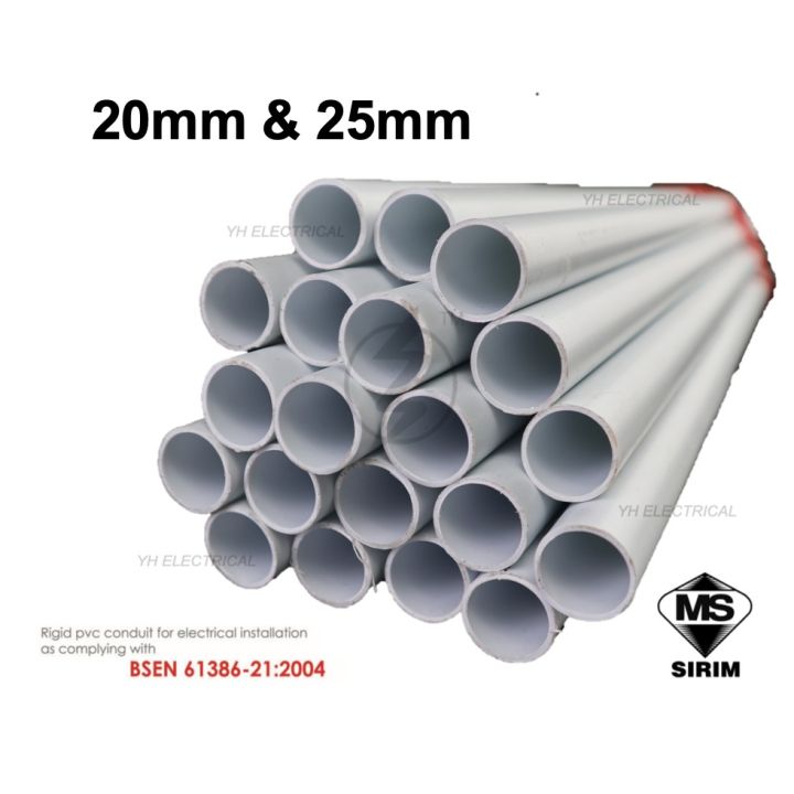 4.5Feet 20mm 3/4 / 25mm 1 inch PVC Electrical Conduit Pipe / Paip Electrik Sirim /Pipe Wiring (4 ...