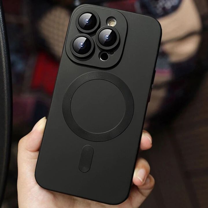 2024 New Luxury Magsafe Matte Lens Protection Case For iPhone 15 14 Plus 11 13 12 Pro Max ...