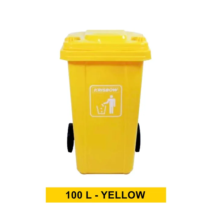 Dust Bin KRISBOW Tempat Sampah 100L Outdoor Warna Hijau Abu-Abu Kuning ...