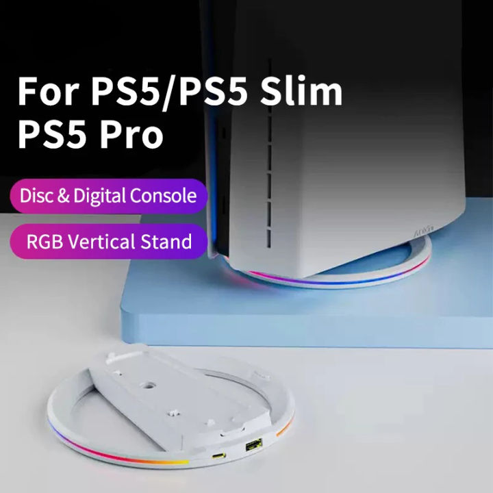 RGB Vertical Stand For PS5 /PS5 Slim/ PRO Game Console Anti-Slip Stable ...