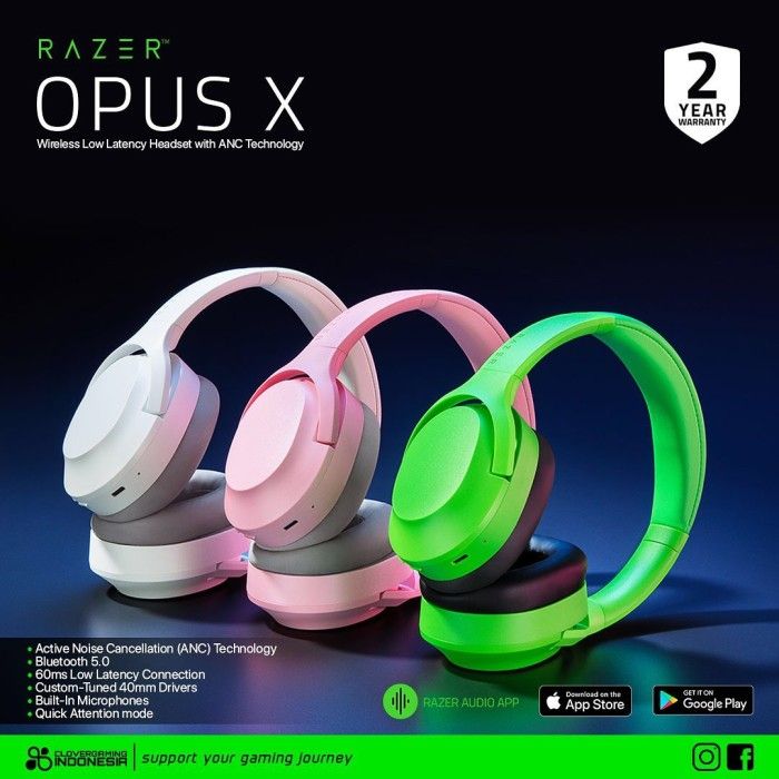 Razer Opus X Wireless Low Latency with ANC Technology - Gaming Headset ...