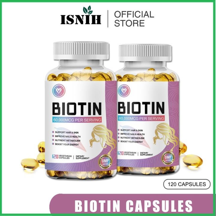 ISNIH Biotin Capsules Biotin Supplement with Hyaluronic Acid Hair ...