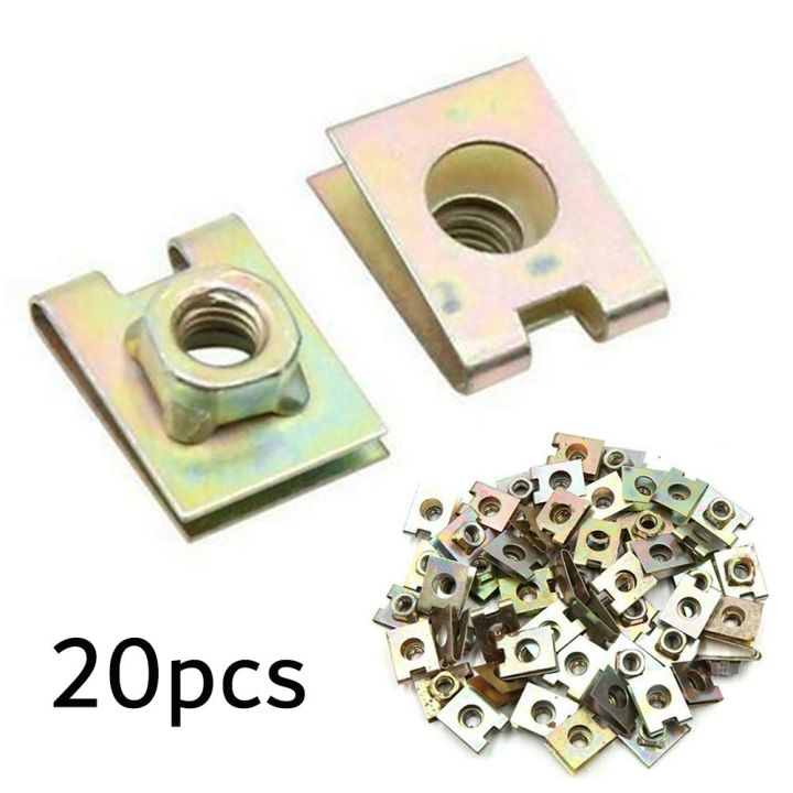 20PCS Metal U Shape Clips Speed Nuts Fastener Rivet M6 For Auto Car ...