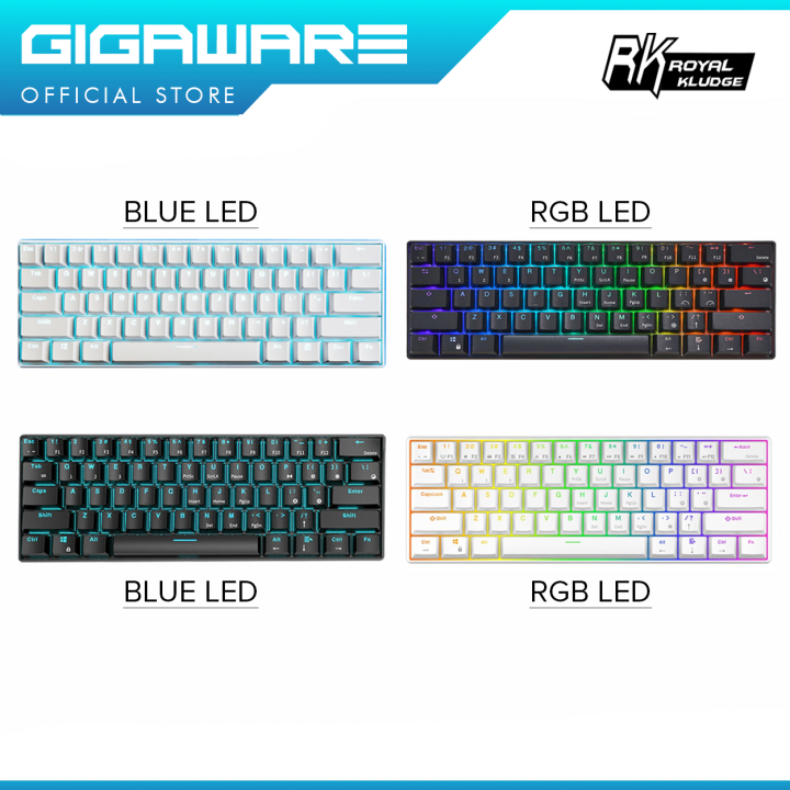 RK Royal Kludge RK61 60% Wireless Keyboard Dual-Mode Hot-Swappable Bluetooth Type C 61 Keys ...