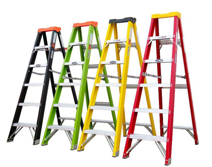 Fiberglass single side ladder 5 and 6 steps with colours combination to ...