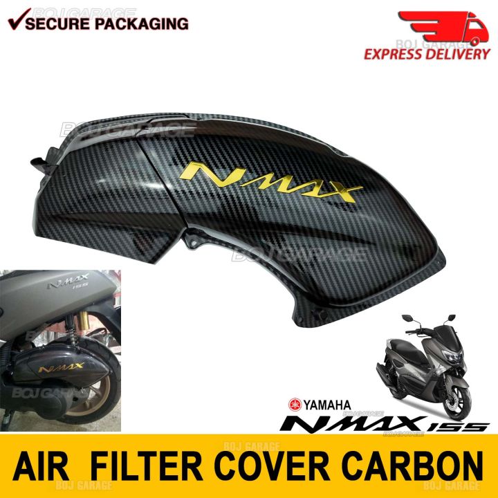 YAMAHA NMAX V1 AIR FILTER COVER *Carbon with NMAX logo *Plug and Play ...