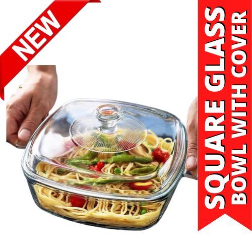 NEW!! High Quality Square Microwaveable Tempered Glass Bowl Transparent ...