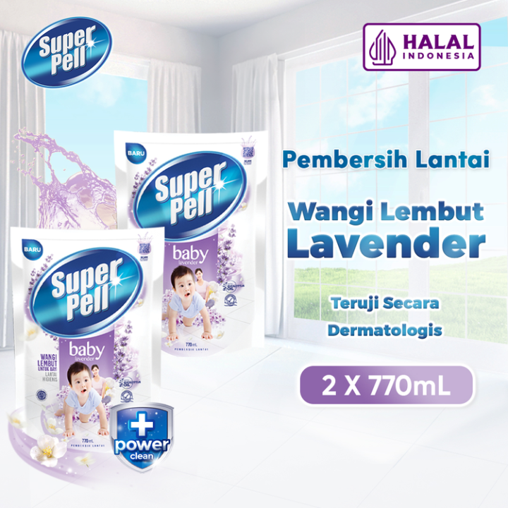 SuperPell Pembersih Lantai Pel Lantai Harum & Wangi Baby Lavender 770 ...